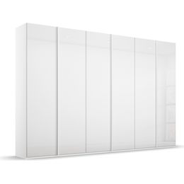 Dreht&uuml;renschrank Rauch, B:301cm H:235cm T:63cm, wei&szlig;, Holzwerkstoff, Schr&auml;nke, "Skat Meridian", Glasfront, inkl. Innenspiegel und 4 Innenschubladen