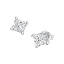 Herren Paar Ohrstecker "mit Zirkonia Carr&eacute;, Silber 925", Silber 925 (Sterlingsilber), wei&szlig;, Giorgio Martello MILANO, Silber 925 (Sterlingsilber),