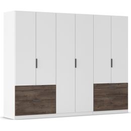 Kleiderschrank Rauch, B:271cm H:210cm T:54cm, weiß, Holzwerkstoff, Kinderzimmer, Schränke, "Koda", mit symmetrisch angeordneten Schubladen MADE IN