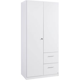 Dreht&uuml;renschrank Rauch, B:90cm H:197cm T:54cm, wei&szlig;, Holzwerkstoff, Schr&auml;nke, "Kleiderschrank Schrank Garderobe Schlafzimmer B&uuml;roschrank BUCHHOLZ",