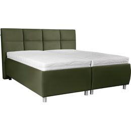 Stauraumbett Alina, B:218cm H:116cm L:217cm, gr&uuml;n, Struktur fein TCM (100% Polyester), Betten, "Nadina Comfort", inkl. Stauraum und Lattenrost, in