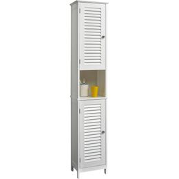 Hochschrank SAPHIR, B:32cm H:170,5cm T:30cm, weiß, Spanplatte, Badezimmer, Schränke, "Quickset 928 Badschrank 32 cm breit, 2 Türen, Nische, 3