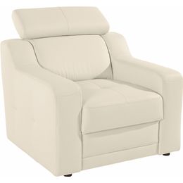 Sessel, B:95cm H:92cm T:98cm, weiß, exxpo - SOFA FASHION, Kunstleder SOFTLUX, Wohnzimmer, Sessel, "Lotos, Loungesessel", mit Kopf- bzw.