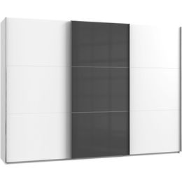 Schwebet&uuml;renschrank wimex, B:300cm H:216cm T:65cm, wei&szlig;, Schr&auml;nke, "Level by fresh to go", mit jeweils einer Glast&uuml;r