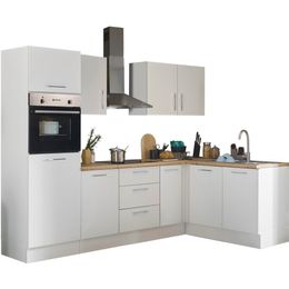 Winkelk&uuml;che, B:270cm H:211cm T:60cm, wei&szlig;, BASIC BY BALCULINA, Komplettk&uuml;chen-Sets, "Turin", Stellbreite 270x175 cm, wahlweise mit E-Ger&auml;ten