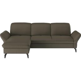 Sit & More Ecksofa SIT & MORE, B:267cm H:88cm T:200cm, grün, 100% Polyester, Wohnzimmer, Sofas, "Leandro L-Form", Wahlweise mit Bett-, Kopfteil - und