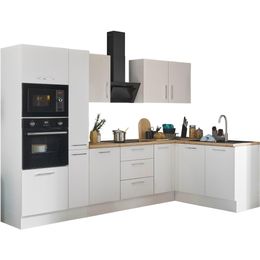 Winkelk&uuml;che, B:300cm H:211cm T:60cm, wei&szlig;, BASIC BY BALCULINA, Komplettk&uuml;chen-Sets, "Turin", Stellbreite 300x175 cm, wahlweise mit E-Ger&auml;ten