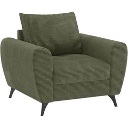 Sessel MR. COUCH, B:96cm H:71cm T:90cm, grün, Stripes (92% Polyester / 8% Nylon), Wohnzimmer, Sessel, "Blackburn II", Passend zu der Garnitur, mit