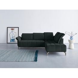 Ecksofa Inosign, B:260cm H:79cm T:220cm, grün, 100% Polyester, Wohnzimmer, Sofas, "Fresh L-Form", Federkern, wahlweise Kopfteilverstellung und