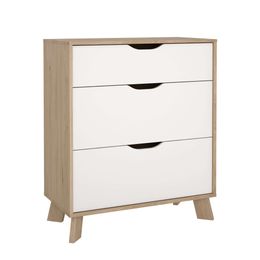 Kommode Andas, B:78,7cm H:92,2cm T:40cm, weiß, Spanplatte, Schlafzimmer, Sideboards, "Ikast, Schubladenschrank, Aufbewahrung, Stauraum", 3