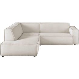 Ecksofa 3C CANDY, B:254cm H:72cm T:224cm, weiß, 88% Polyester, 12% Polyacryl, Wohnzimmer, Sofas, "Matteo in elegant, kubischer Formensprache, bequem,