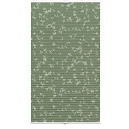 Plissee Gardinia, B:50cm H:130cm, gr&uuml;n, Obermaterial: 100% Polyester, Badezimmer, Plissees, "Dekor Ginkgo Oesyter Mushroom", Klemmtr&auml;ger mit