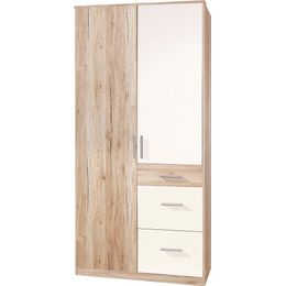 Kleiderschrank wimex, B:90cm H:199cm T:59cm, weiß, Kinderzimmer, Schränke, "Joker", wahlweise mit Spiegel