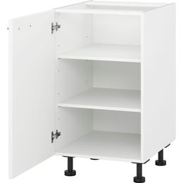 Unterschrank KOCHSTATION, B:50cm H:75cm T:56cm, weiß, Küche, Schränke, ""KS-Scafa" mit zwei Einlegeböden", in verschiedenen Breiten, wahlweise