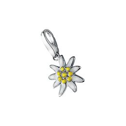 Damen Charm Blume "Edelwei&szlig; wei&szlig; / gelb, Silber 925", wei&szlig;, Giorgio Martello MILANO, Silber 925 (Sterlingsilber), Charms