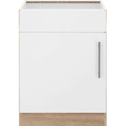 Wiho-Küchen Spülenschrank WIHO KÜCHEN, B:60cm H:82cm T:57cm, weiß, Küche, Schränke, "Cali", 60 cm breit, ohne Arbeitsplatte