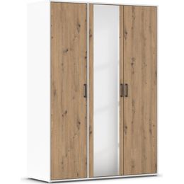 Drehtürenschrank Rauch, B:140cm H:194cm T:53cm, weiß, Holzwerkstoff, Schränke, "Kleiderschrank Schrank Garderobe Wäscheschrank VOYAGER", mit modernen
