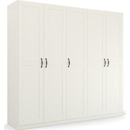 Drehtürenschrank Rauch, B:226cm H:210cm T:54cm, weiß, Holzwerkstoff, Schränke, "Cottage by Quadra Spin", in skandinavischem Landhausstil