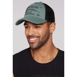 CAMP DAVID Herren Trucker Cap, gr&uuml;n, bedruckt, Baumwollmischung, Caps, mit Netzeinsatz hinten