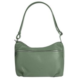 Samantha Look Damen Shopper, grün, Leder, leicht glänzend, unifarben, Taschen, echt Leder, Made in Italy
