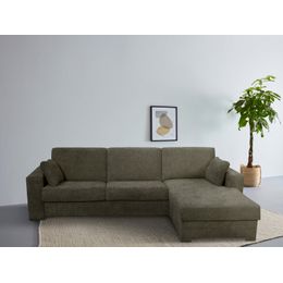Ecksofa Home Affaire, B:300cm H:85cm T:173cm, grün, 100% Polyester, Wohnzimmer, Sofas, "Roma "L" Dauerschlaffunktion, mit Unterfederung",
