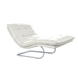 Relaxliege W.Schillig, B:95cm H:91cm T:170cm, wei&szlig;, Longlife Xtra-Leder Z59: Glattleder mit modischer Pr&auml;gung. Hautst&auml;rke 0, 9 - 1, 1 mm, Wohnzimmer,