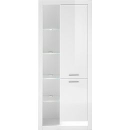 Vitrine Places of Style, B:80cm H:196cm T:37cm, wei&szlig;, FSC-zertifizierter Holzwerkstoff, Wohnzimmer, Schr&auml;nke, "MERAN", H&ouml;he ca. 196 cm
