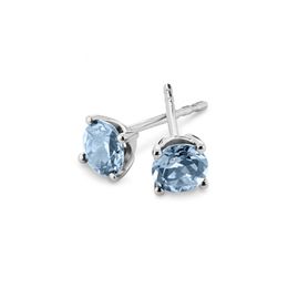 OROLINO Damen Paar Ohrstecker "Gold 585 mit 2x Blautopas (beh.) Sky blue", one-size, Gold, wei&szlig;, Gold, Ohrringe