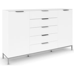 Kombikommode Rauch, B:180cm H:111cm T:42cm, weiß, Holzwerkstoff, Schlafzimmer, Sideboards, "Kommode Türkommode Sideboard Kombikommode FLIPP", 2-türig