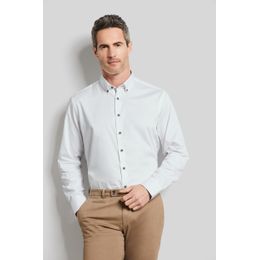 Bugatti Herren Langarmhemd, weiß, Gr. XXXL, unifarben, 100% Baumwolle, Hemden, mit Button-Down-Kragen