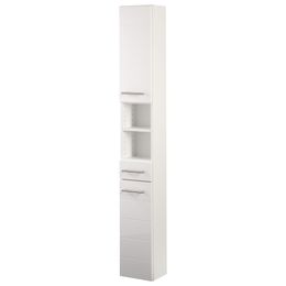 Hochschrank Welltime, B:25cm H:180cm T:20cm, weiß, MDF, Badezimmer, Schränke, "Porto"
