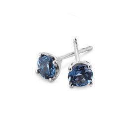 OROLINO Damen Paar Ohrstecker "Gold 585 mit 2x Blautopas (beh.) London Blue", one-size, Gold, wei&szlig;, Gold, Ohrringe