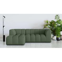 Ecksofa Home Affaire, B:255cm H:81cm T:177cm, grün, 100% Polyester, Sofas, "Tuure", L-Form, mit Welllenunterfederung