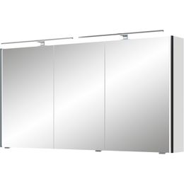 Spiegelschrank SAPHIR, B:133,2cm H:70,3cm T:17cm, wei&szlig;, Spanplatte, Badezimmer, Schr&auml;nke, "Serie 7045 Badezimmer-Spiegelschrank inkl.