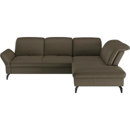 Sit & More Ecksofa SIT & MORE, B:288cm H:88cm T:242cm, grün, 100% Polyester, Wohnzimmer, Sofas, "Leandro L-Form", Wahlweise mit Bett-, Kopfteil - und