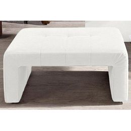 Hockerbank, B:100cm H:49cm T:54cm, weiß, exxpo - SOFA FASHION, Carabu (50%Polyester, 35%Polyacryl, 15%Polyamid), Hocker, "Barista Hockerbank mit