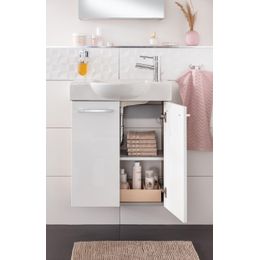 Waschbeckenunterschrank Fackelmann, B:52cm H:60cm T:24,3cm, wei&szlig;, Schr&auml;nke, "SBC", Badm&ouml;bel f&uuml;r G&auml;ste-WC, Breite ca. 55 cm