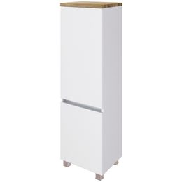 Midischrank Welltime, B:40cm H:130cm T:35cm, wei&szlig;, Badezimmer, Schr&auml;nke, "Livorno", stehende und h&auml;ngende Montage m&ouml;glich