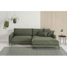 Ecksofa Inosign, B:272cm H:84cm T:190cm, grün, 95% Polyester, 5% Nylon, Wohnzimmer, Sofas, "Downtown, B/T/H: 272/190/84 cm L-Form", weicher