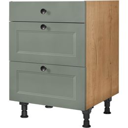 Kochfeldumbauschrank Nobilia, B:60cm H:87cm T:58,3cm, gr&uuml;n, Schr&auml;nke, ""Cascada", vormontiert, mit Schubkasten und Ausz&uuml;gen", in den Breiten 60 und