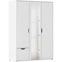 Drehtürenschrank Rauch, B:140cm H:194cm T:53cm, weiß, Holzwerkstoff, Schränke, "Kleiderschrank Schrank Garderobe Wäscheschrank NARAI mit Schubladen",
