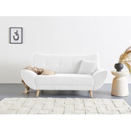 2-Sitzer Home Affaire, B:174cm H:80cm T:82cm, wei&szlig;, 100% Polyester, Sofas, "Basta"