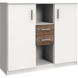 Kombikommode wimex, B:124cm H:105cm T:41cm, weiß, Schlafzimmer, Sideboards, "Joker", Kommode mit 2 Einlegeböden, 124cm breit