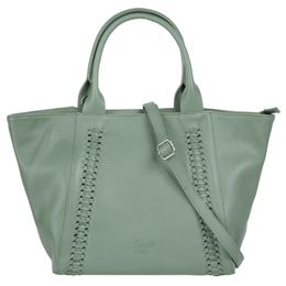 Samantha Look Damen Shopper, grün, Leder, leicht glänzend, unifarben, Taschen, echt Leder, Made in Italy