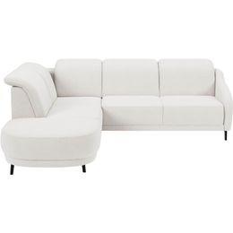 Sit & More Ecksofa SIT & MORE, B:258cm H:93cm T:249cm, weiß, 100% Polyester, Wohnzimmer, Sofas, "Blues L-Form", wahlweise mit Klapptisch und USB