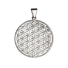 Vivance Damen Kettenanhänger "925 Sterling Silber rhodiniert Blume des Lebens", one-size, Silber 925 (Sterlingsilber), 1 g, weiß, Silber 925