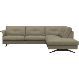 Ecksofa FLEXLUX, B:268cm H:81cm T:224cm, grün, 62% Polyester/17%Baumwolle/14%Viscose/7%Leinen, Wohnzimmer, Sofas, "Glow, super bequem durch