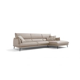 Ecksofa Egoitaliano, B:265cm H:90cm T:225cm, weiß, Leder, Wohnzimmer, Sofas, "FUNNY, hochwertiges und aktuelles Design, bequeme Rückenlehne",