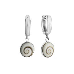 Vivance Damen Paar Ohrh&auml;nger "925/-Sterling Silber rhodiniert Muschel", one-size, Silber 925 (Sterlingsilber), wei&szlig;, Silber 925 (Sterlingsilber),