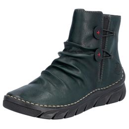 Rieker Damen Stiefelette, Gr. 38, gr&uuml;n, Lederimitat, Schuhe, Winterboots, Keilsohle, Innenrei&szlig;verschluss und slouchy Schaft